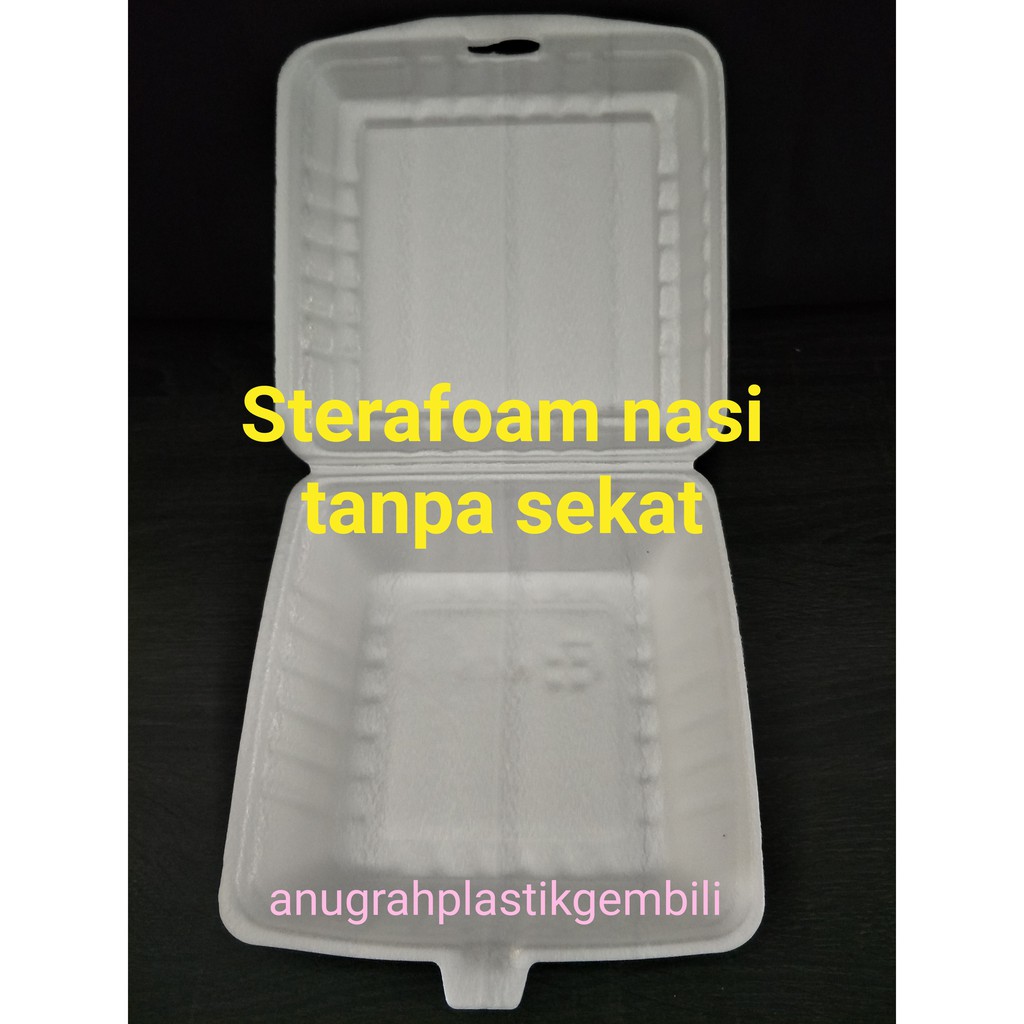 Jual Sterafoam nasi tanpa sekat foam nasi polos kotak | Shopee Indonesia
