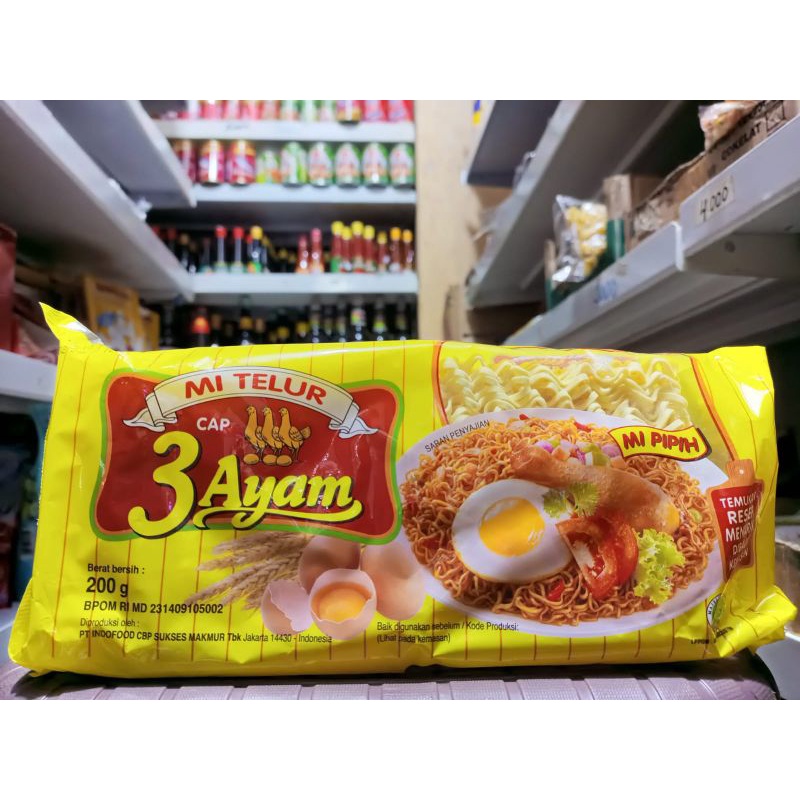 Jual MIE TELUR CAP 3 AYAM | 200g | Shopee Indonesia