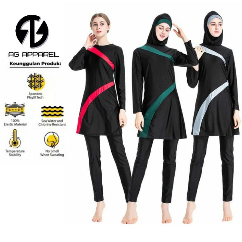Jual Baju renang hijab muslimah/Baju renang muslimah syar'i | Shopee ...