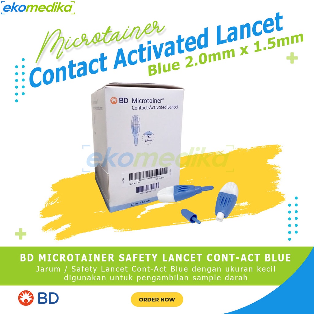 Jual BD Lancet Contact Activated / Blue Lancet / BD 366594 Microtainer Safety Lancet Contact ...