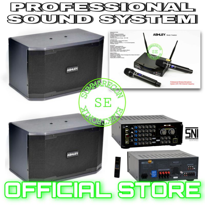 Jual paket sound system rumahan restoran cafe speaker 10 inch amplifier ...