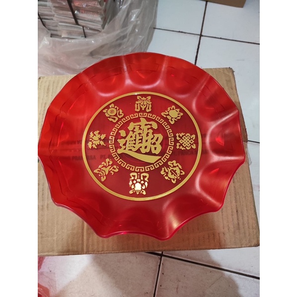 Jual piring merah/ piring buah / piring pesta/ piring nikah/ piring ...