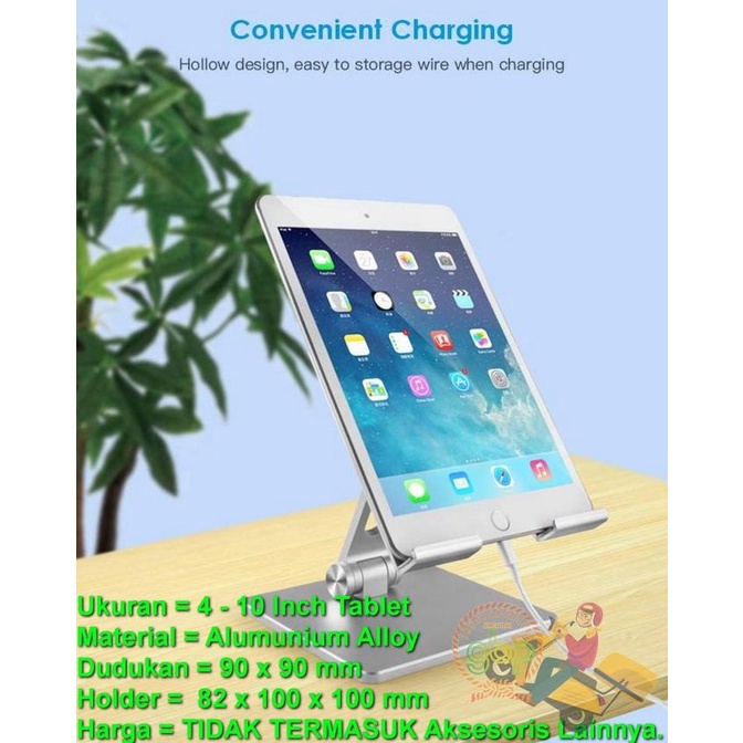 Jual alat Dudukan Docking Penahan Tablet Ipad Stand Holder 4-10 Inch ...