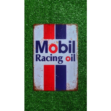 Jual Poster kaleng metal motif Vintage/Enamel/Tin sign Mobil Racing Oil ...