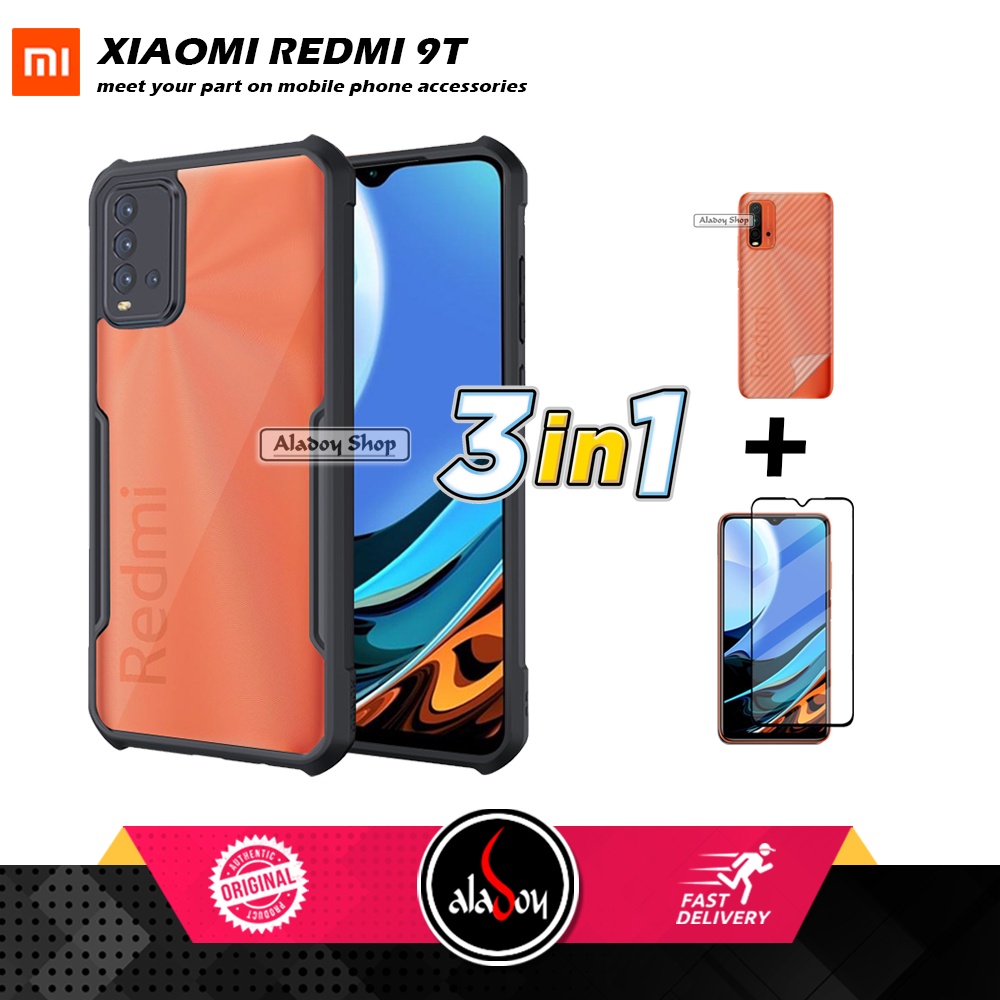 Jual Case XIAOMI REDMI 9T Armor Fushion Transparent Casing + Tempered ...