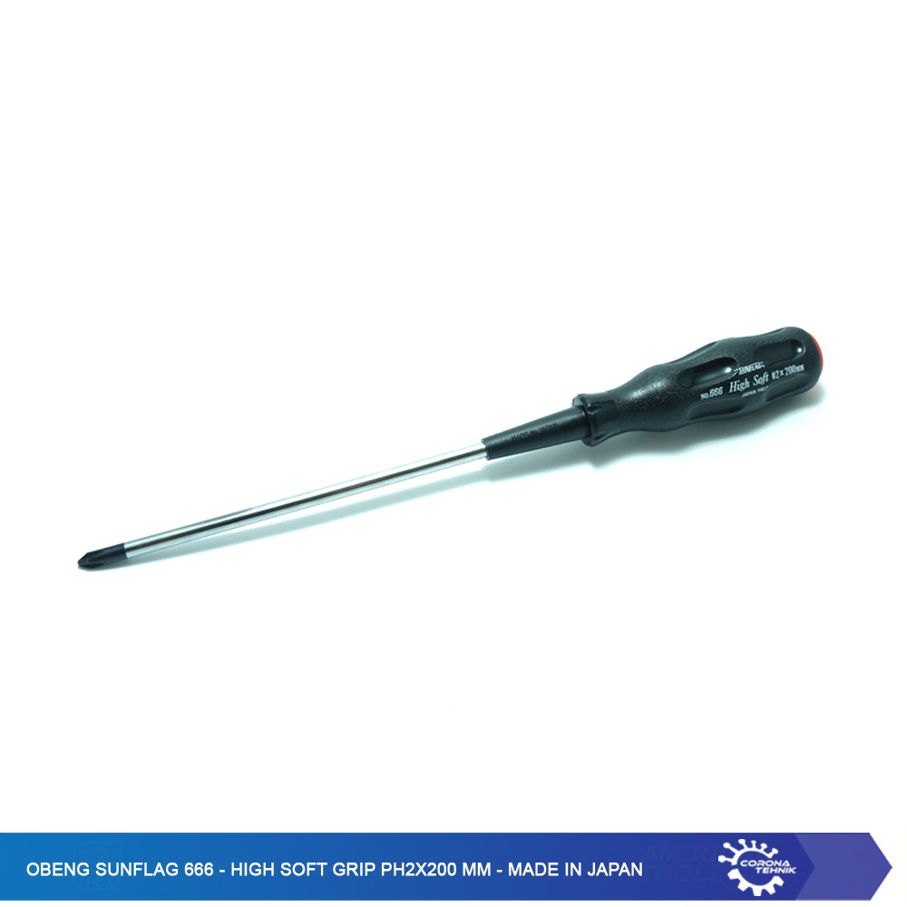 Jual Obeng Sunflag 666 - High Soft Grip PH2x200 mm - Made in Japan | Shopee Indonesia