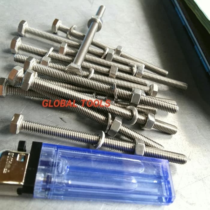 Jual Baut panjang m6 x 100 stainless 304 sus 304 kunci 10 not nachi ...