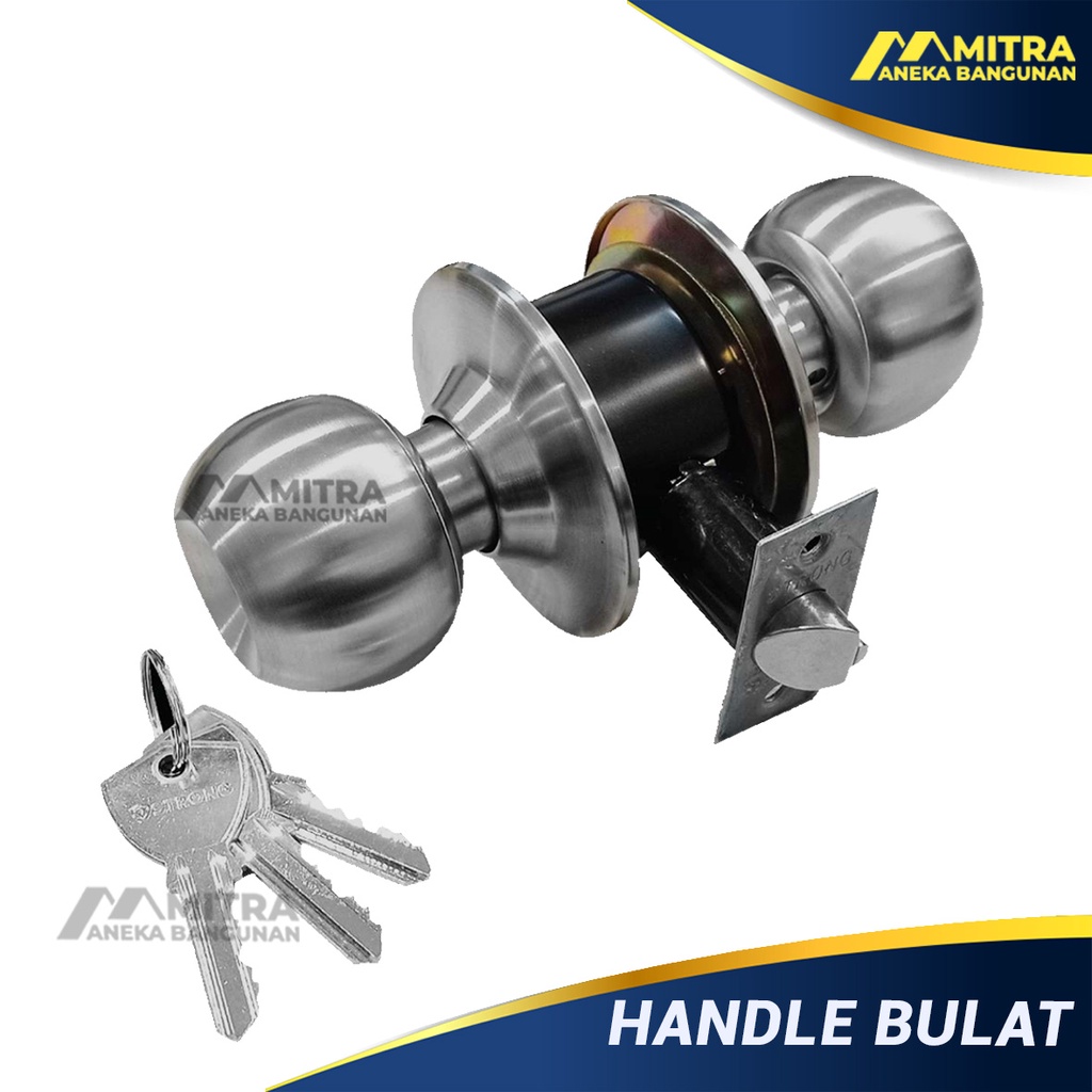 Jual STRONG KUNCI PINTU HANDLE BULAT FULL STAINLESS CYLINDRICAL LOCKSET ...