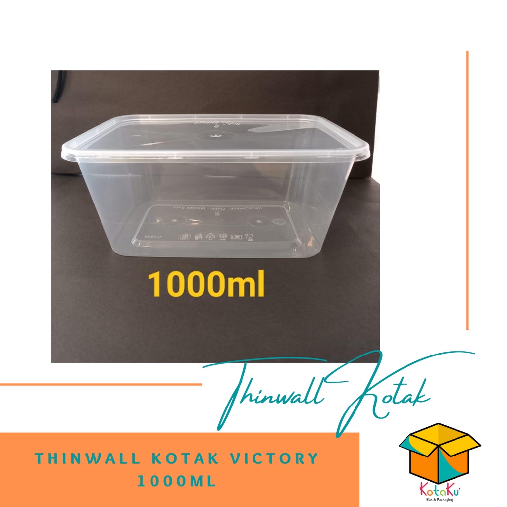 Jual Thinwall Kotak 1000ml Inject (Victory) | Shopee Indonesia