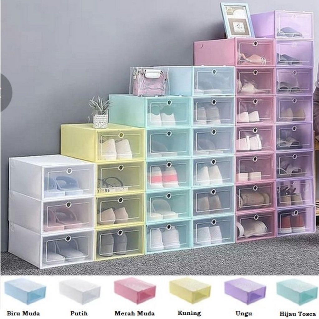 Jual Kotak sepatu lipat / Box sepatu lipat / Kotak sepatu transparan ...