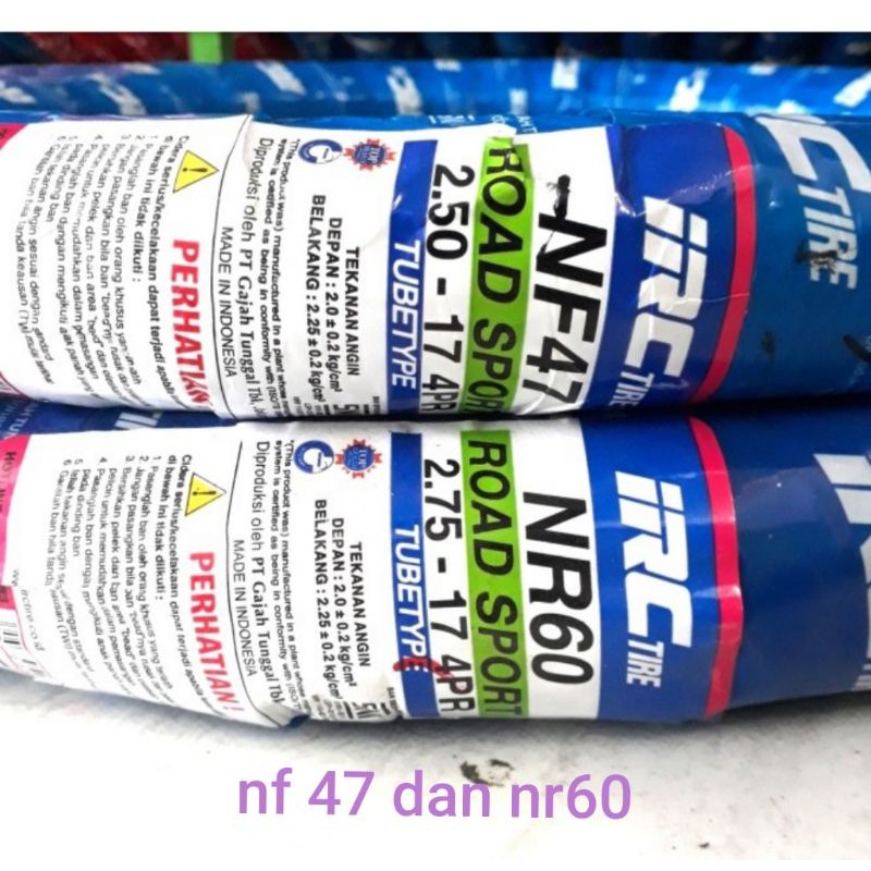 Jual Ban luar irc @1paket NF47 250 17 dan NR 60 275 17 ban supra classic | Shopee Indonesia