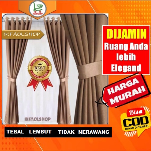 Jual Hordeng Gordeng Tirai Pintu Jendela Embos Smokring Balckout Ring ...