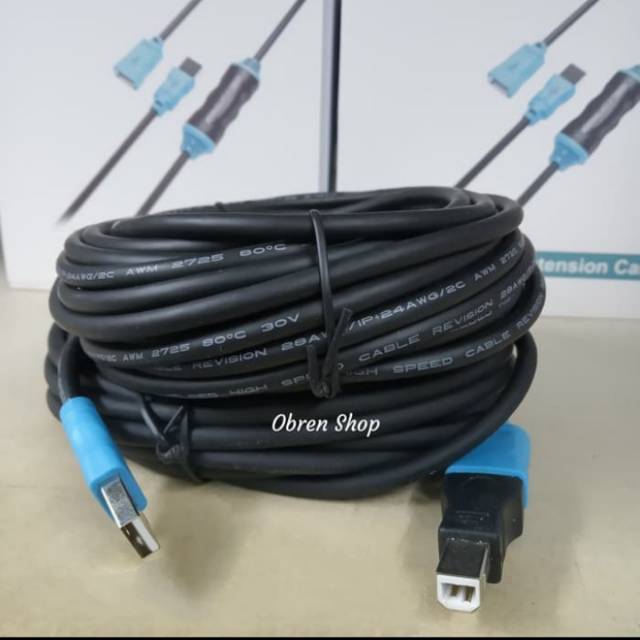 Jual KABEL USB PRINTER 10 METER (KABEL + KONEKTOR) | Shopee Indonesia