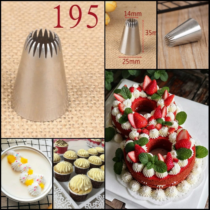 Jual Spuit #195 #7ft #9ft Buttercream Cupcake Sagu Keju Eclair Churros ...