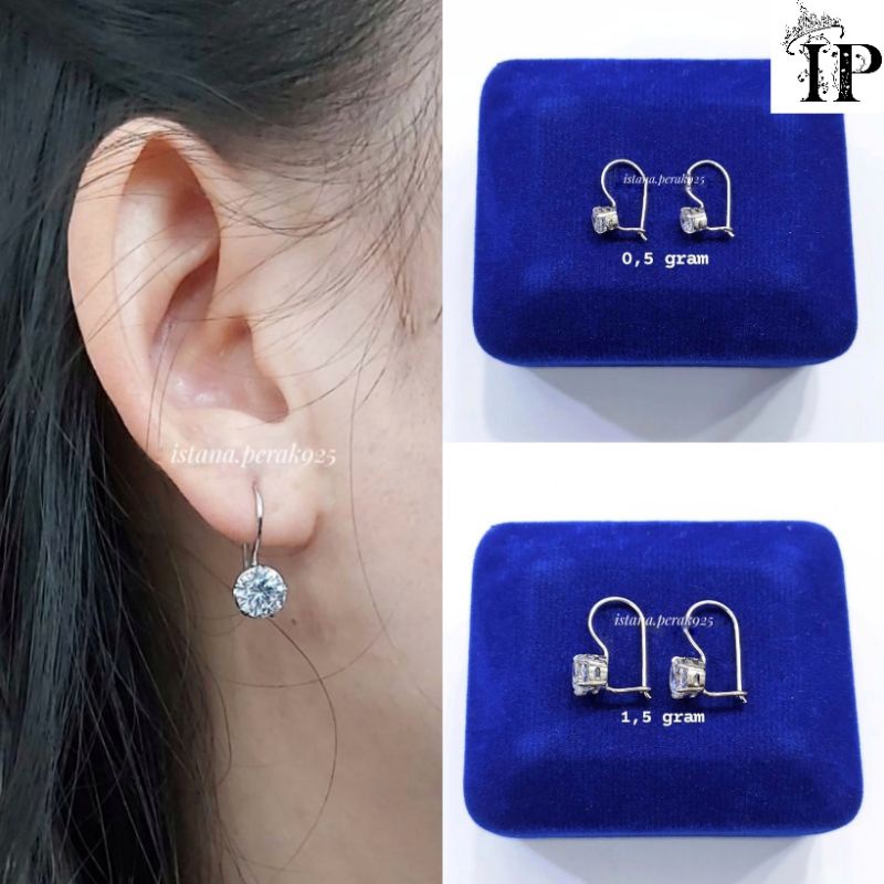 Jual ANTING PERAK ASLI SILVER 925 LAPIS EMAS PUTIH MODEL DESI/SOLITER - PERHIASAN PERAK WANITA ...