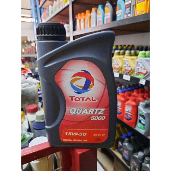 Jual Oli Total 5000 Mineral SN/CF 15W-50 1L Original | Shopee Indonesia
