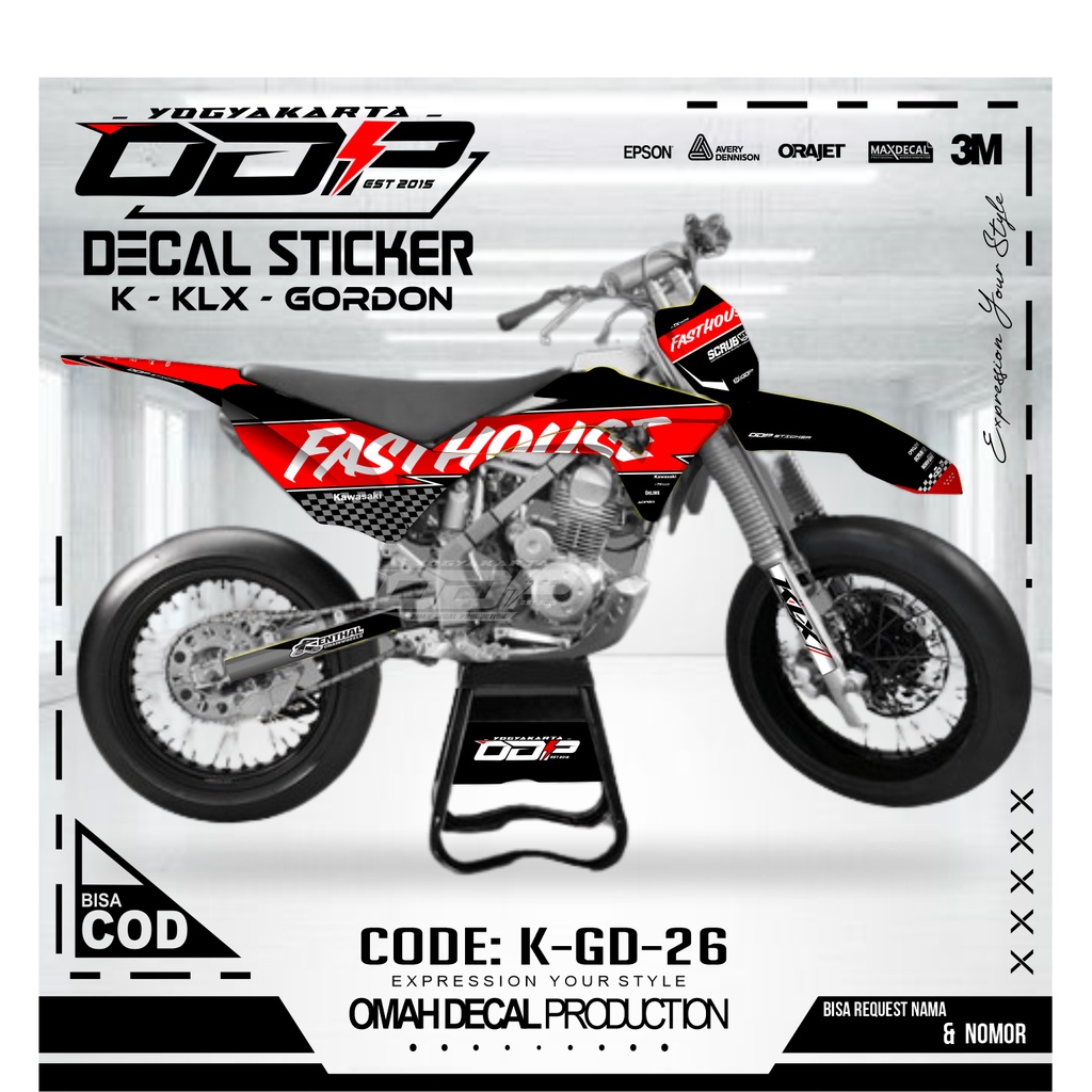 Jual DECAL KLX GORDON FULL BODY KAWASAKI STIKER DEKAL MOTOR TRILL MOTOR ...