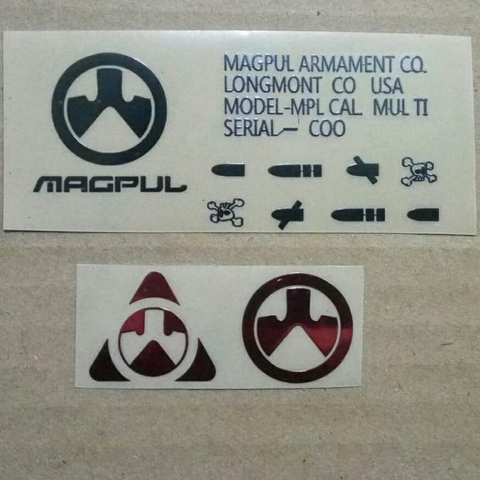 Jual Stiker Tempel Metal Decal Magpul M4 Ar15 Aeg Gbbr Wgg Hitam Merah ...