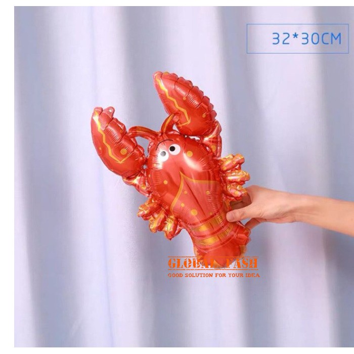 Jual balon foil lobster mini / balon animal sea / balon ikan lobster ...