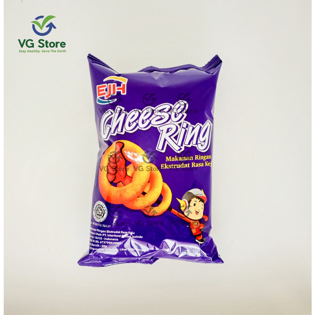 Jual Ciki Chiki Snack Makanan Ringan Cheese Ring Keju EJH 50g ...