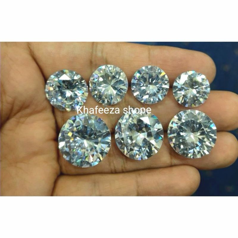 Jual 12 - 20mm AA / AAA Lokal Permata Sirkon bulat Round White / pcs Cubic Zirconia | Shopee ...