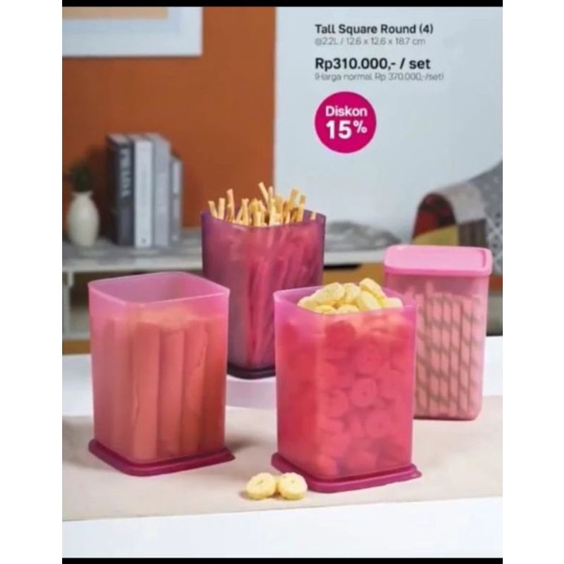 Jual Tupperware "Tall Square Round" | Shopee Indonesia