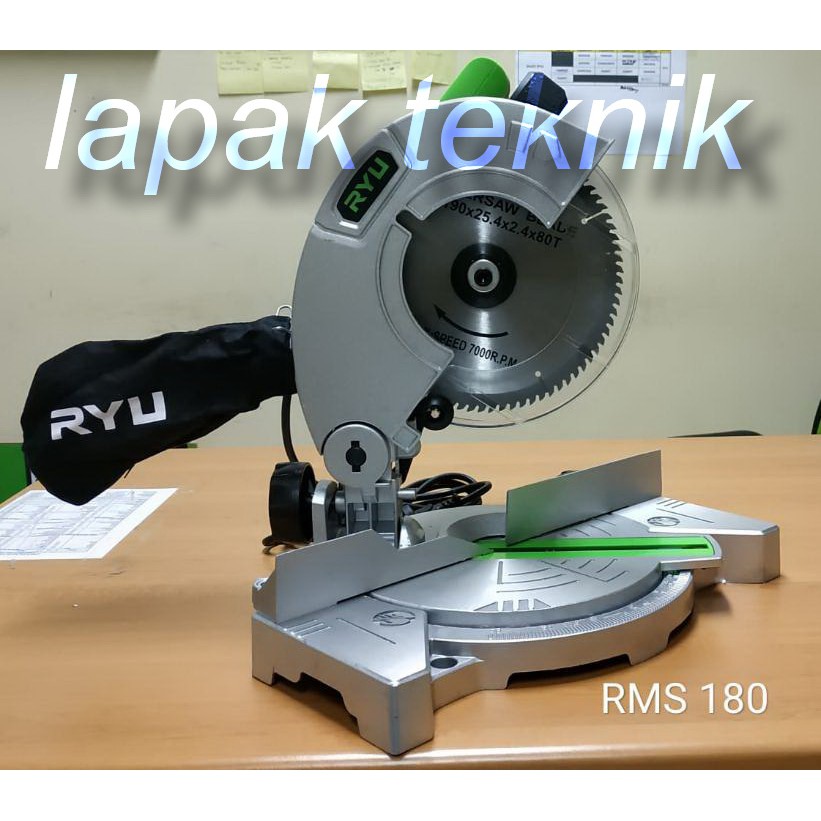 Jual Mesin Miter Saw Mesin Potong Alumunium Kayu 7 TEKIRO RYU RMS 180 ...