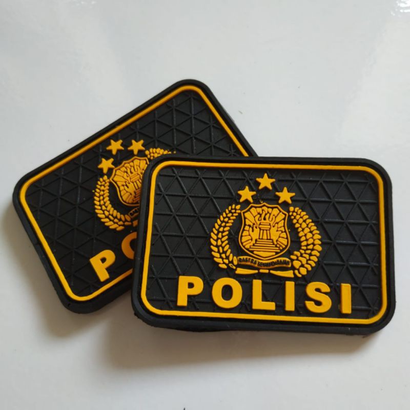 Jual PATCH RUBBER LOGO POLISI KOTAK POLRI TEMPELAN KARET EMBLEM VELCRO ...