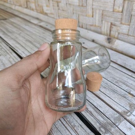 Jual Botol kaca 50ml Tutup kayu / wadah Toples bumbu dapur | Shopee ...