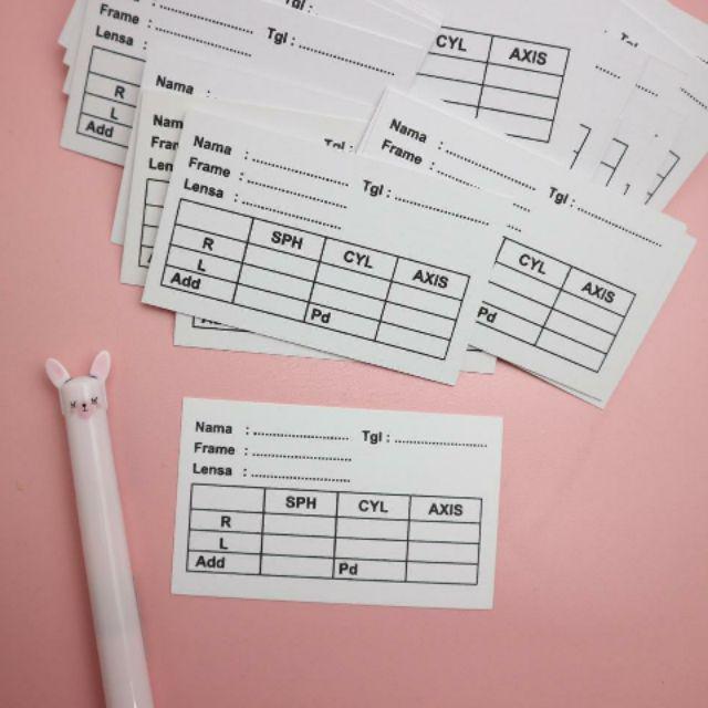 Jual JUAL KARTU RESEP , UKURAN KACAMATA , KARTU ALAMAT , RESEP KACAMATA ...