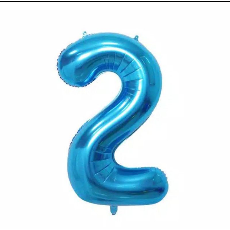 Jual BALON ANGKA BIRU POLOS 80CM / BALON FOIL ANGKA 80CM / BALON ANGKA ...