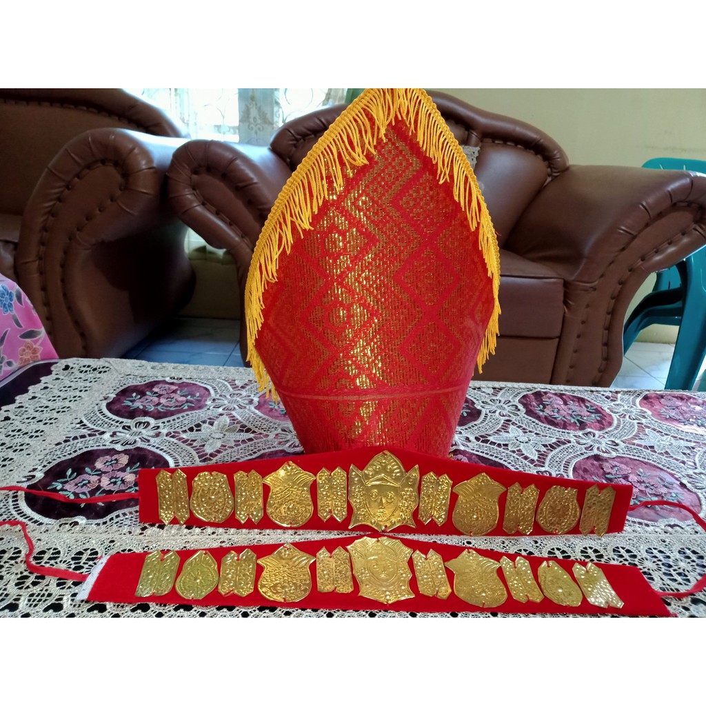 Jual Topi Songket Adat Batak dengan sepasang Sortali Lempengan | Untuk ...
