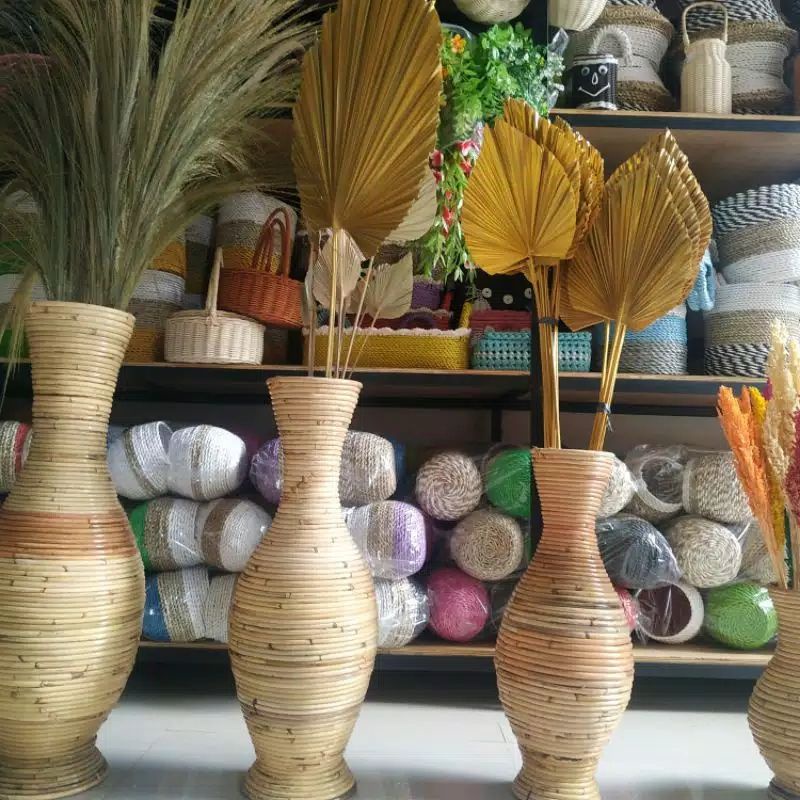 Jual PREMIUM GUCCI ROTAN 50CM / GUCI / VAS BUNGA KERING / POT BUNGA | Shopee Indonesia