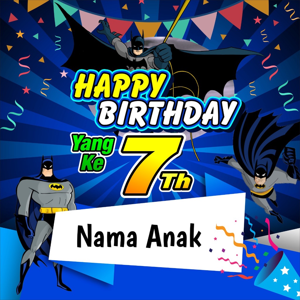 Jual Banner Happy Birthday Anak Ukuran 100 cm x 100 cm Backdrop ...