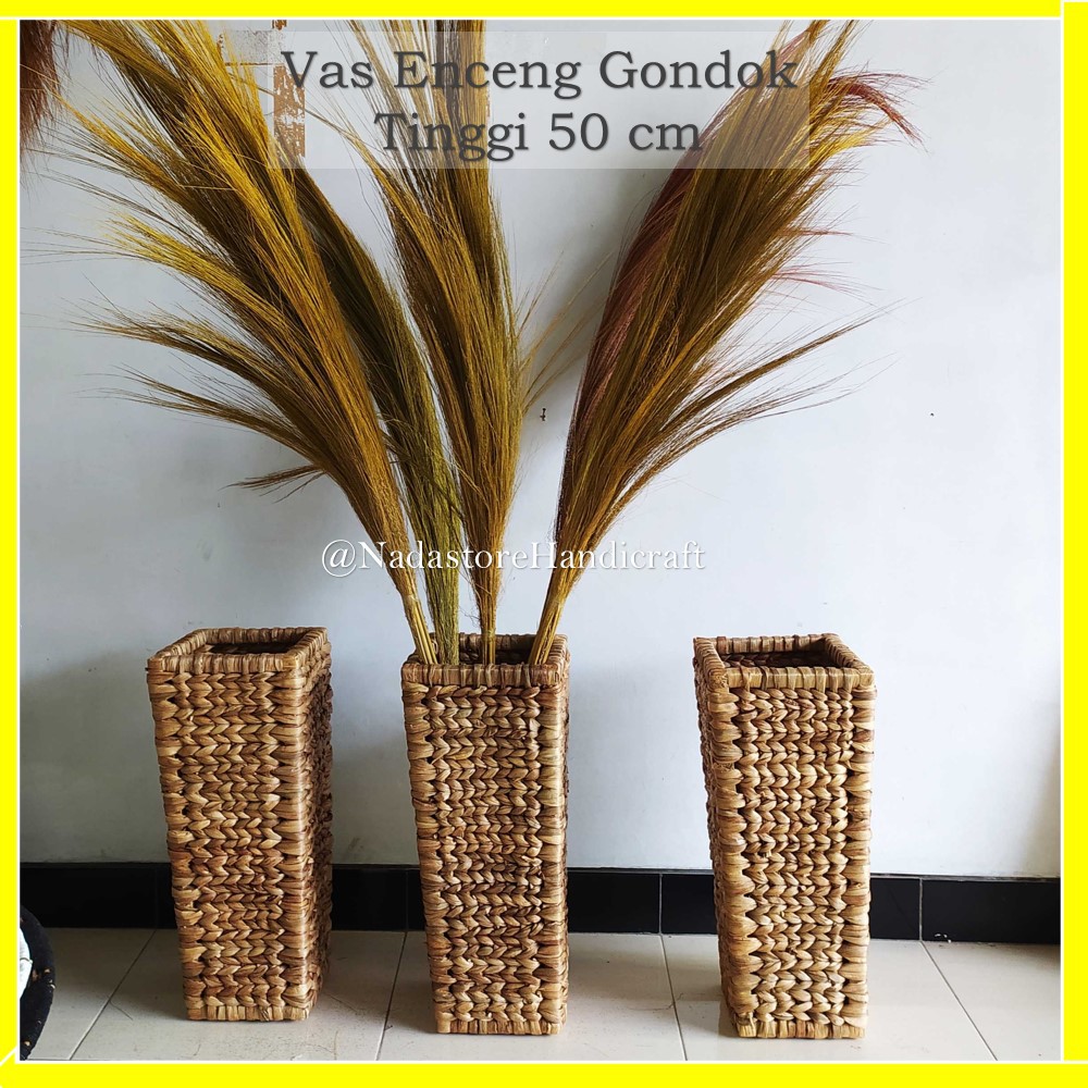 Jual Vas Bunga Anyaman Enceng gondok T 50 CM / Vas & Bejana / Tempat ...