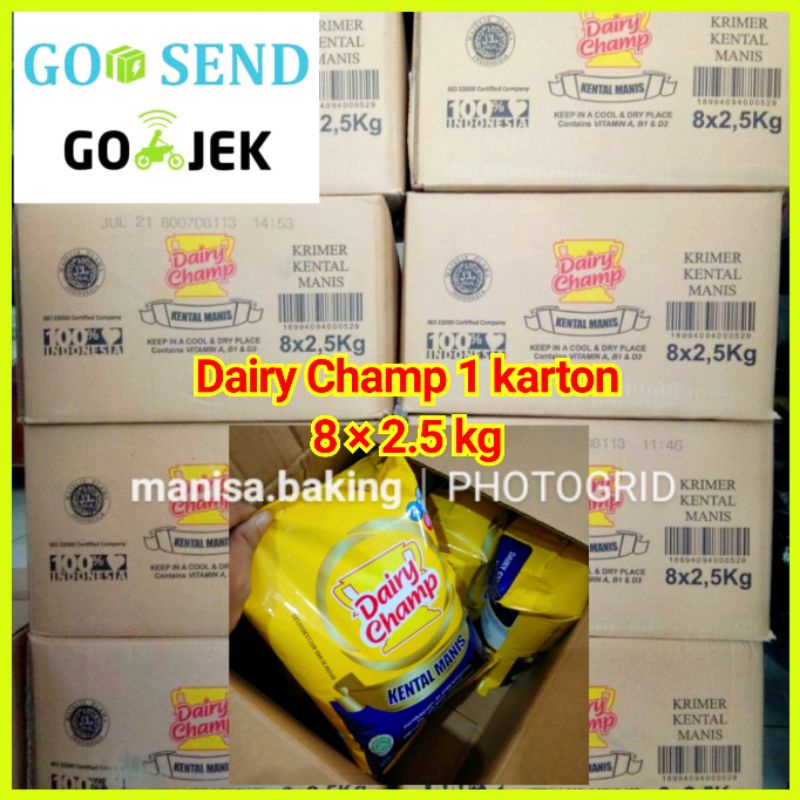 Jual DAIRY CHAMP 2,5 KG SUSU KENTAL MANIS 1 DUS ISI 8 PCS DAIRY CHAMP KARTONAN KHUSUS GOSEND ...