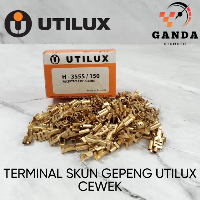 Jual KONEKTOR GEPENG CEWEK / FEMALE TERMINAL SKUN UTILUX H3555 ORIGINAL ...