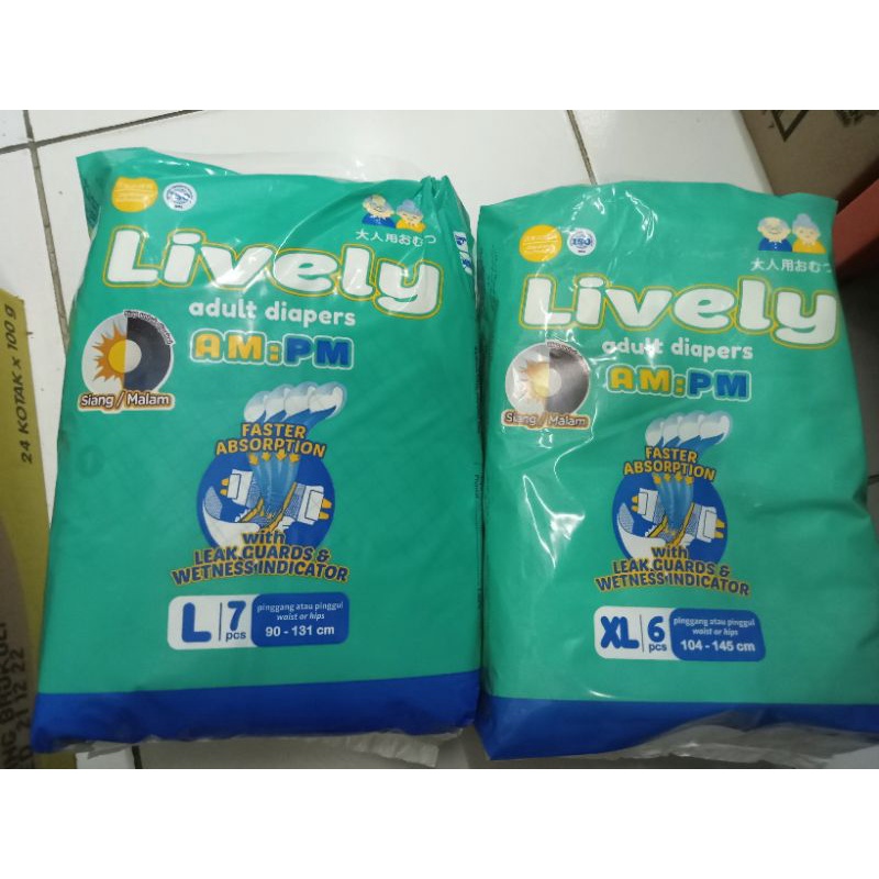 Jual LIVELY Adult Diapers ukuran M8/L7/XL8 (popok dewasa Diapers ...