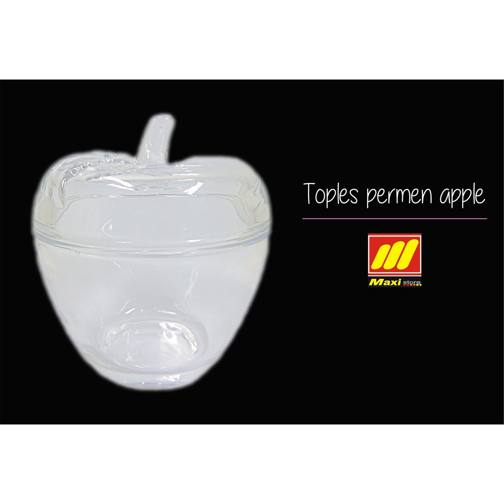 Jual Tempat permen apel /toples permen kaca / Toples permen putih ...