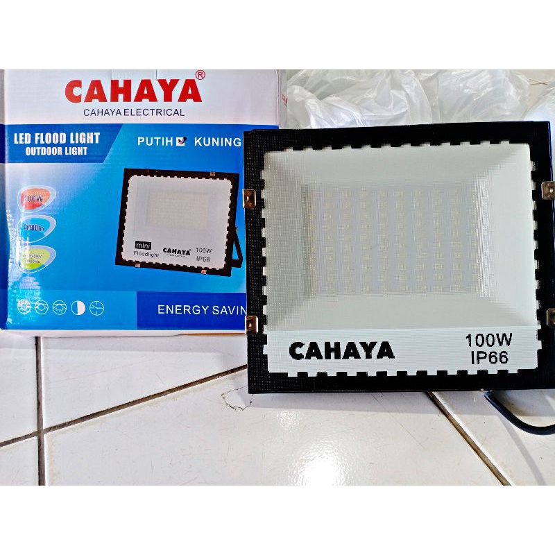 Jual Kap Halogen Tipis LED | Lampu Tembak Sorot Cahaya 100 Watt Cahaya Putih dan Kuning | Shopee ...