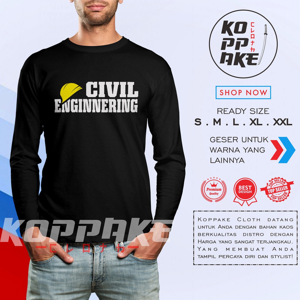 Jual Kaos Civil Engineering Teknik Sipil Lengan Panjang Baju Distro ...