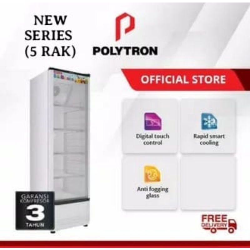 Jual SHOWCASE (5RAK) POLYTRON SCN-230 NEW SERIES (5 RAK) UNTUK KOTA ...