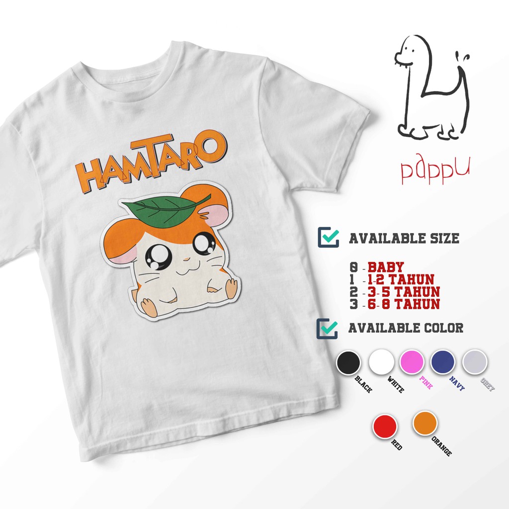 Jual C/109 Kaos Distro Anak Hamtaro Hamster Cartoon 90s Kartun 90an ...