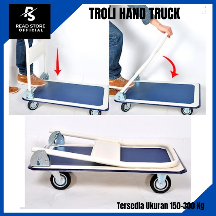 Jual Troli Lipat Hand Truck 150-300Kg Troley Dorongan Barang Model Besi ...