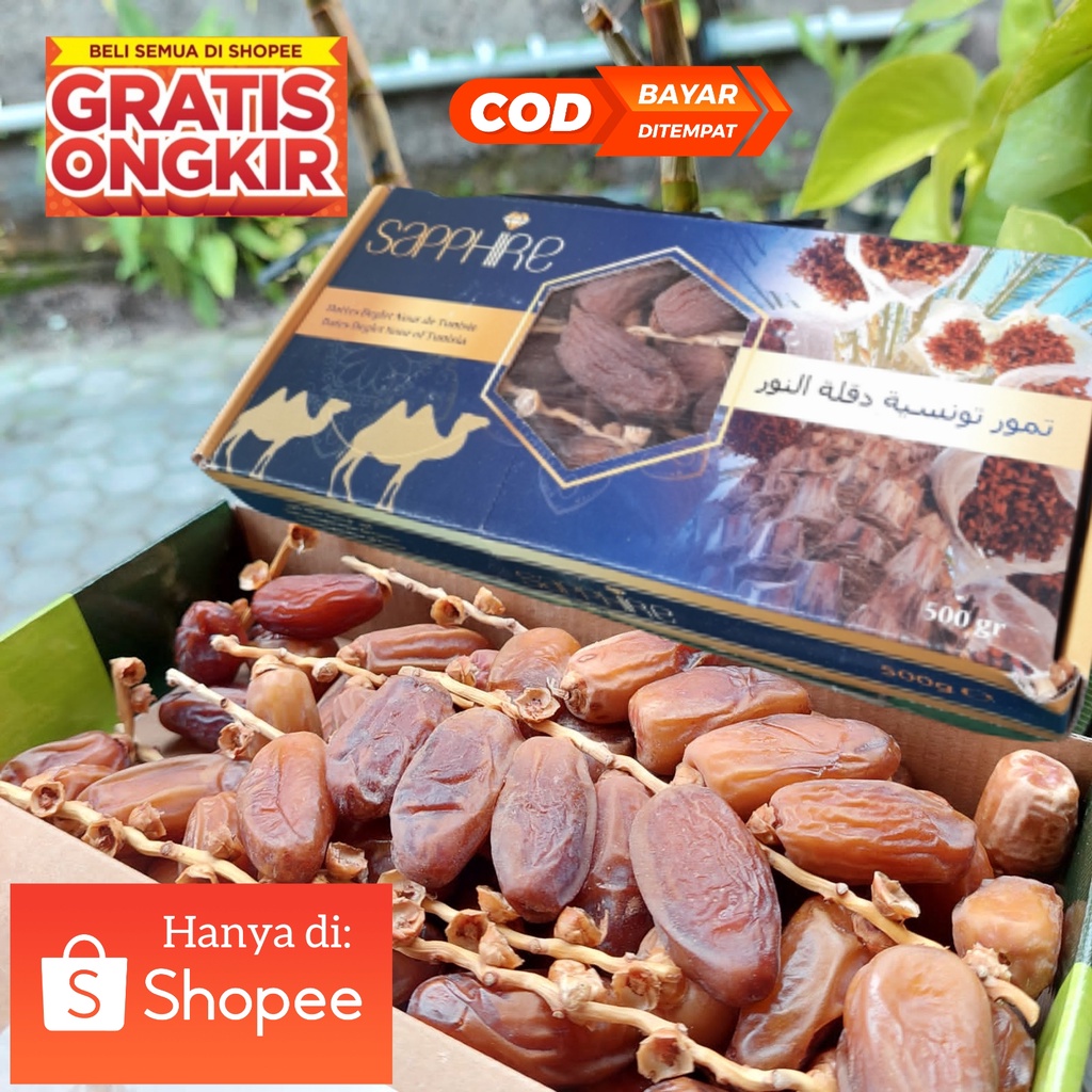 Jual kurma tangkai tunisia kemasan box dan curah 500gr | Shopee Indonesia