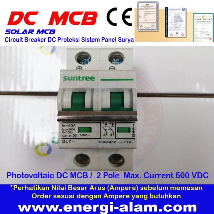 Jual 50A 2 Pole 550V DC PV MCB Solar Mini Circuit Breaker PV Panel ...