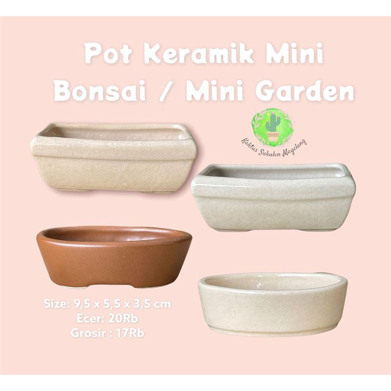 Jual Pot Keramik Mini Bonsai/Mini garden | Shopee Indonesia