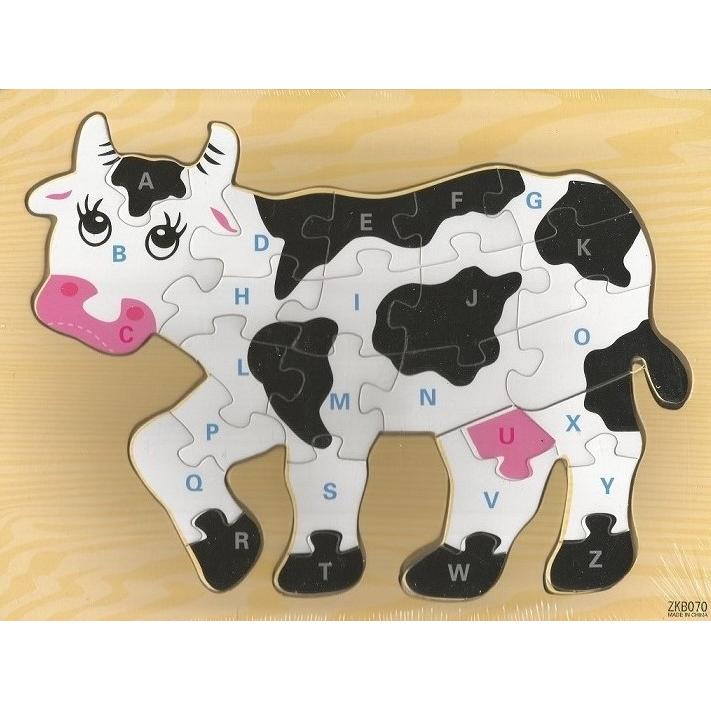 Jual Mainan Edukatif / Edukasi Anak - Puzzle Sapi / Cow - Huruf Besar ...