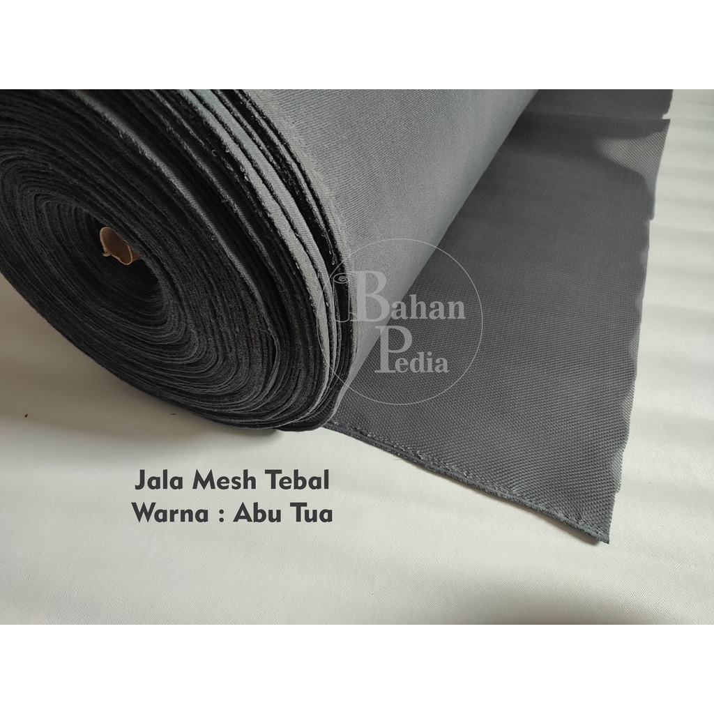 Jual [Meter] Bahan Kain Sandwich Jala Mesh Double Jaring Busa Abu Tua ...