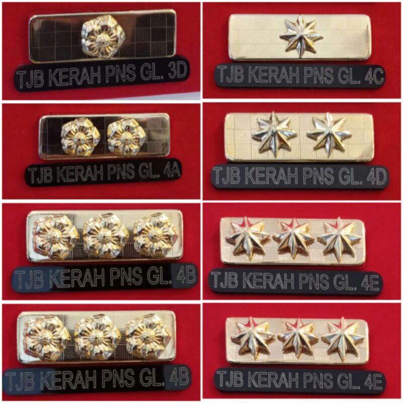 Jual tanda jabatan kerah ASN PNS ESELON golongan 4A 4B 4C 4D 4E 3D ...